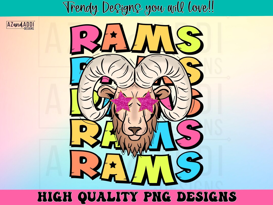 Rams Preppy Mascot Png, Rams Mascot School Spirit Design, Retro Rams ...