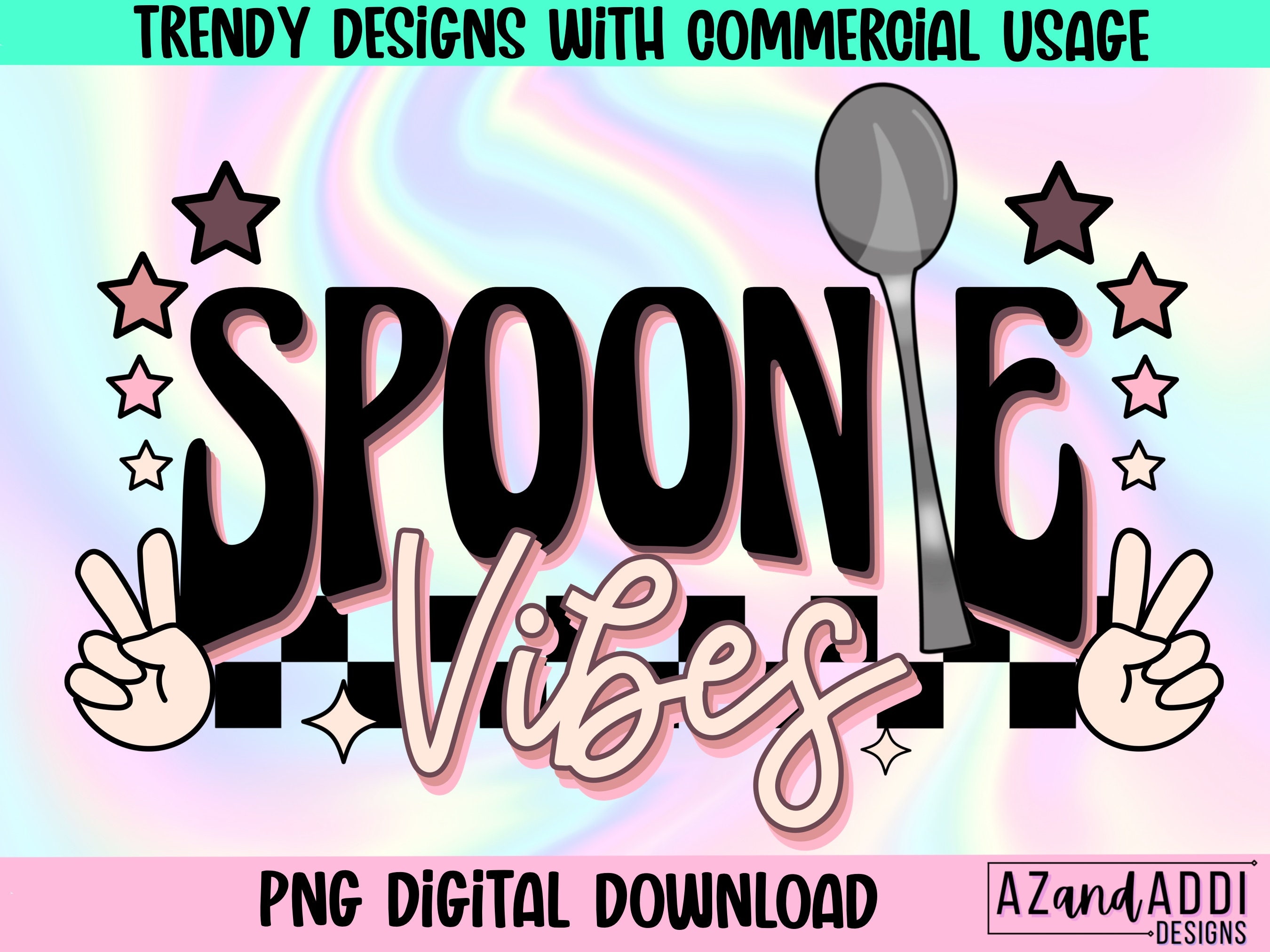 Spoon Theory Png Spoonie Vibes Png Retro Spoon Theory - Etsy