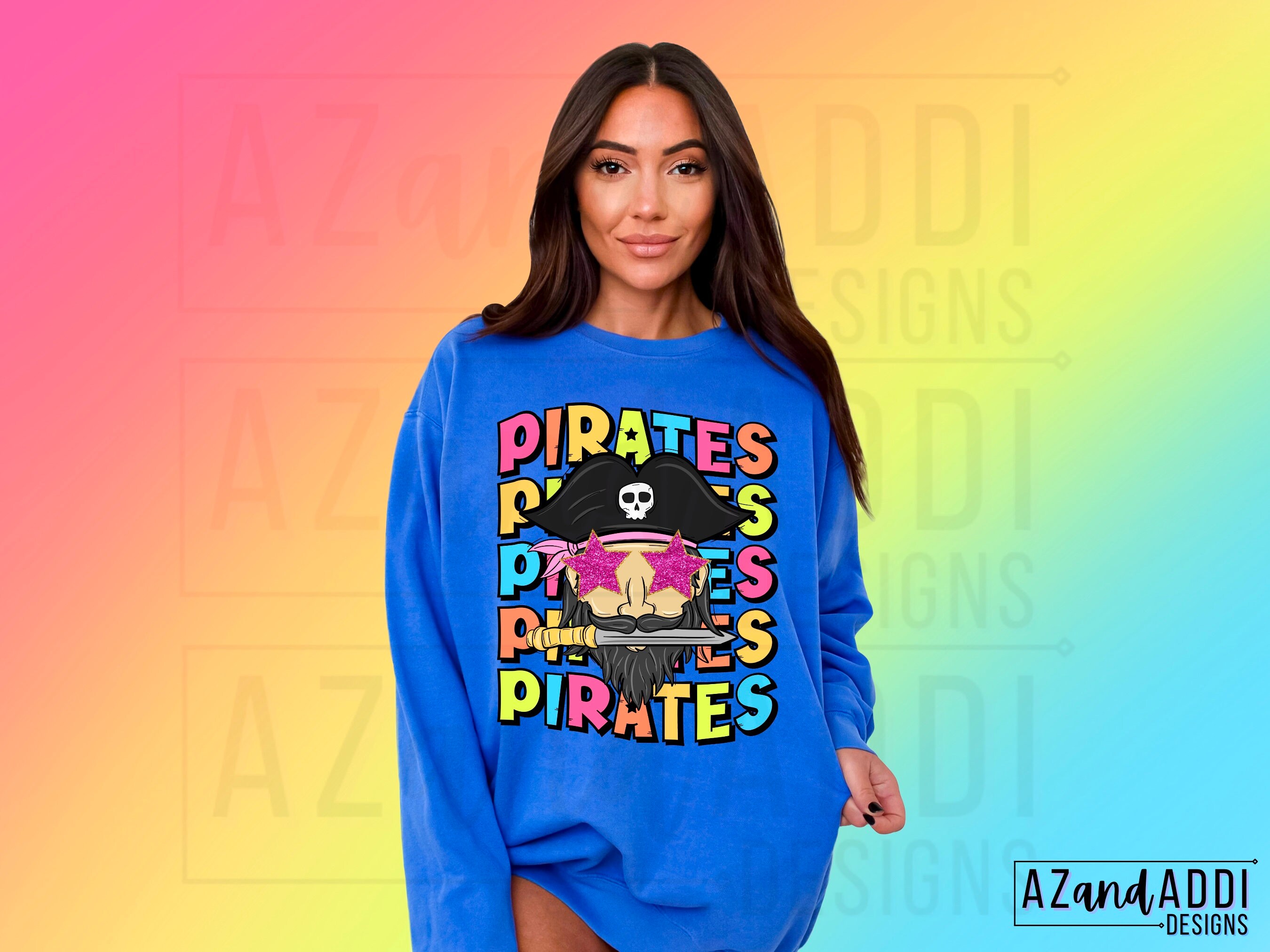 Pirates Preppy Mascot Png, Pirates Mascot School Spirit Design, Retro ...