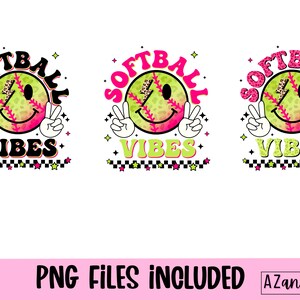 Softball Vibes Png, Softball Season Png, Retro Softball Sublimation ...