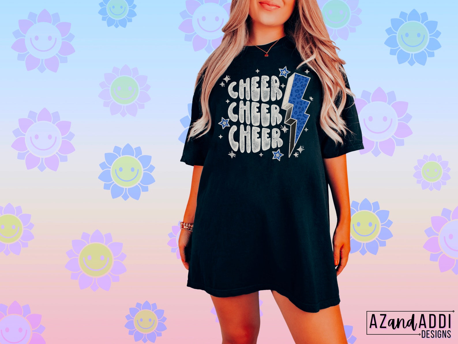 Cheer Lightning Bolt Png, Cheerleading Sublimation, Retro Cheer Png ...