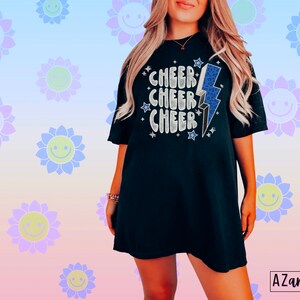 Cheer Lightning Bolt Png, Cheerleading Sublimation, Retro Cheer Png ...