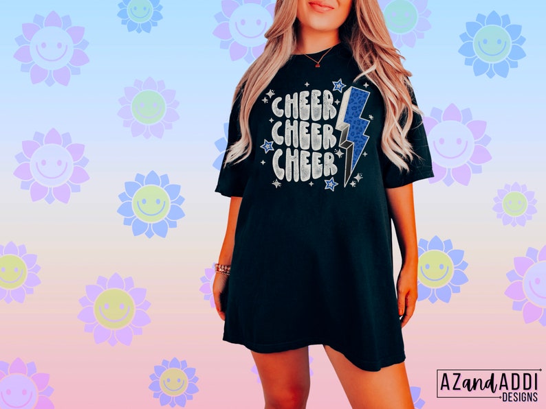 Cheer Lightning Bolt Png, Cheerleading Sublimation, Retro Cheer Png ...