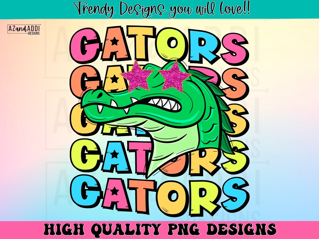 Gators Preppy Mascot Png, Gators Mascot School Spirit Design, Retro ...