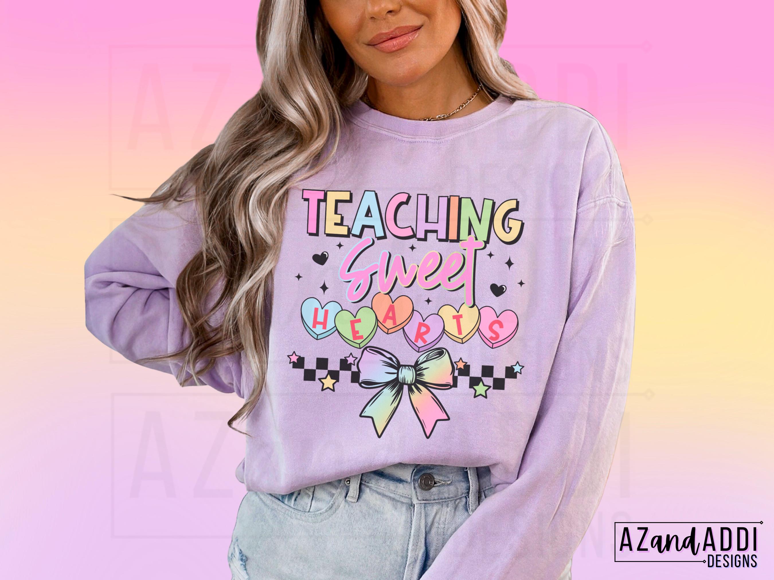 Teaching Sweethearts Png, Pastel Candy Hearts Sublimation Design, Cute ...