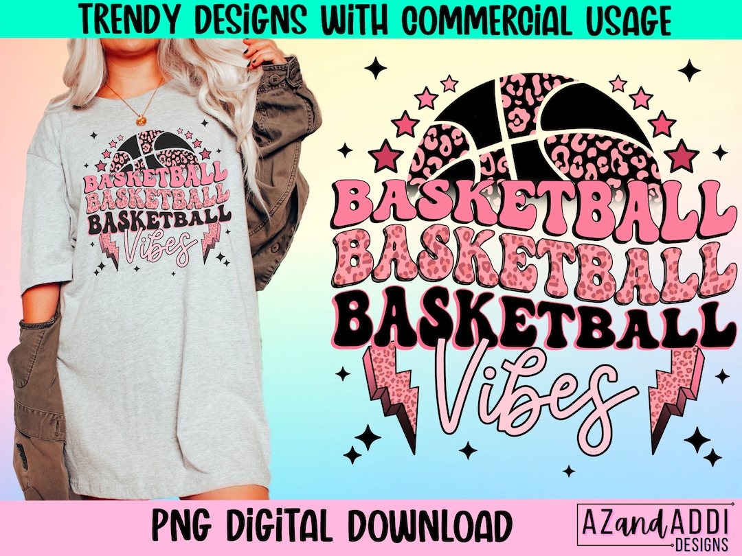 Basketball Vibes Png, Retro Basketball Vibes Sublimation Design ...