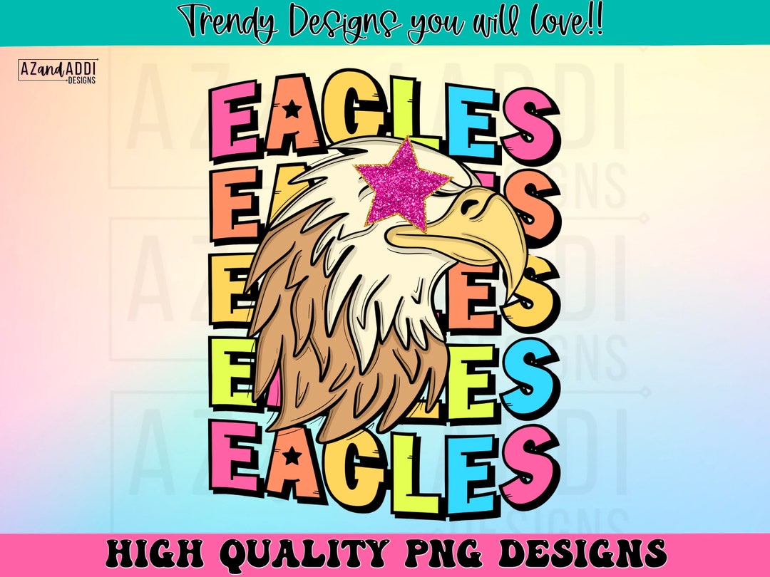 Eagles Preppy Mascot Png, Eagles Mascot School Spirit Design, Retro ...