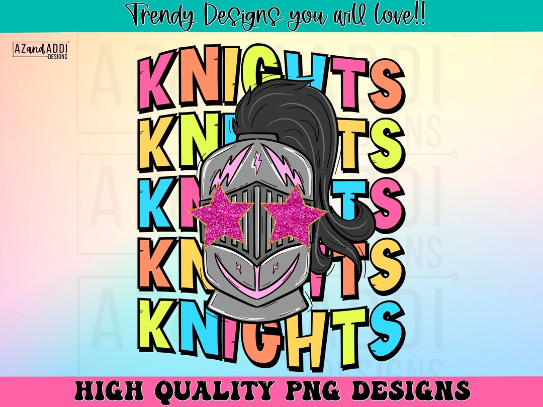 Knights Preppy Mascot Png, Knights Mascot School Spirit Design, Retro ...
