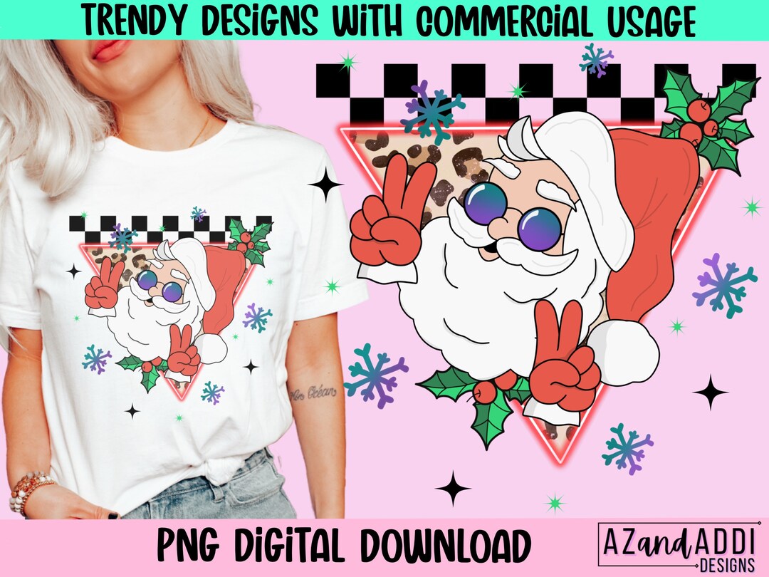 Retro Santa Png, Groovy Santa Png, Retro Christmas Png, Retro ...