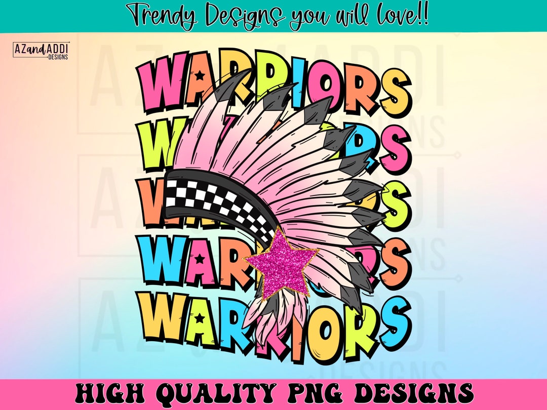 Warriors Preppy Mascot Png, Warriors Mascot School Spirit Design, Retro ...