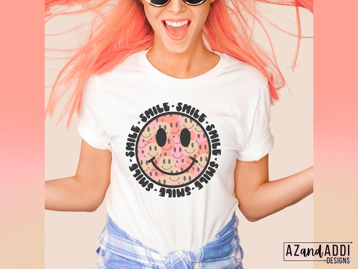 Trendy Smiley Face Png Happy Face Png Retro Smiley Face - Etsy