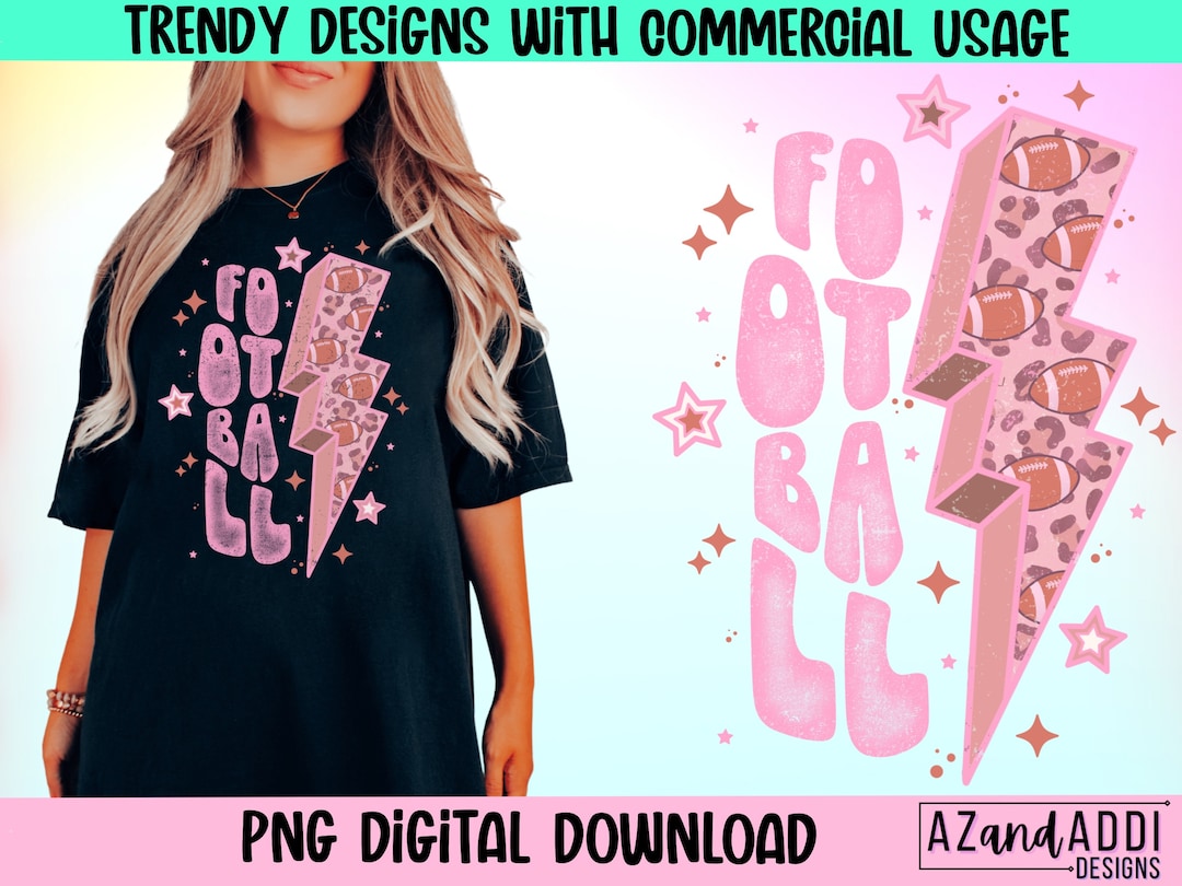 Football Lightning Bolt Png, Retro Football Png, Pink Football Png ...