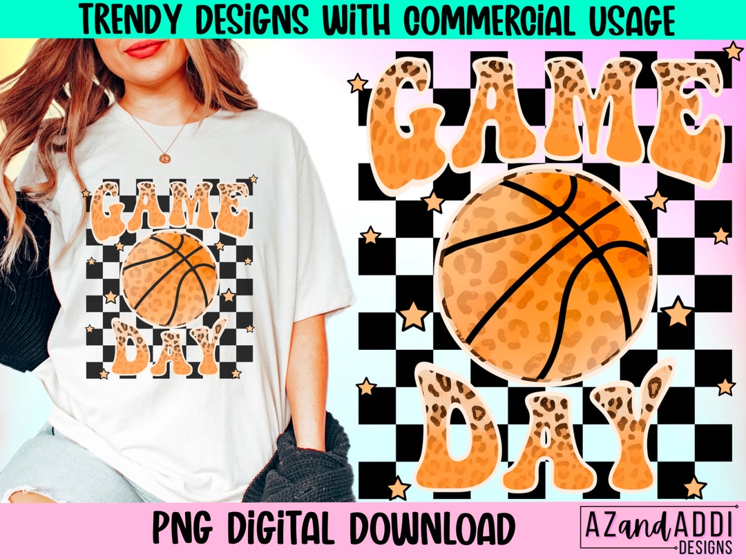 Retro Game Day Basketball Png, Basketball Game Day Sublimation Design ...