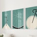 Bike Prints, Set of 3 Bicycle Posters, Mid-century Modern , Cycling ...