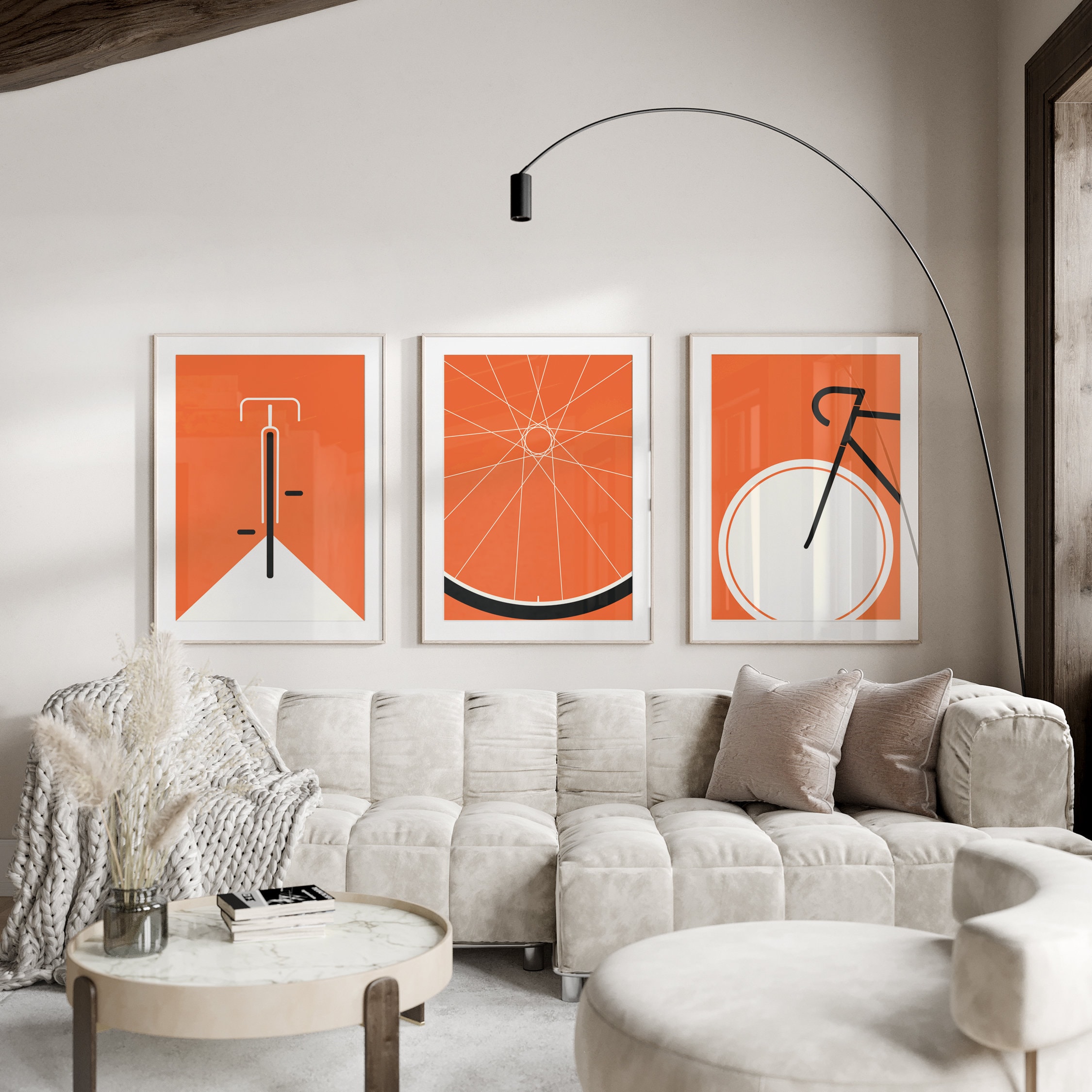 Bike Prints, Set of 3 Bicycle Posters, Mid-century Modern , Cycling ...