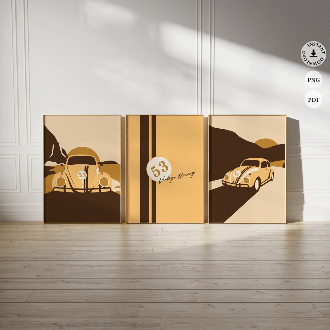 Classic Cars Prints, Set of 3 Car Posters, Gift for Car Lovers, Vintage ...