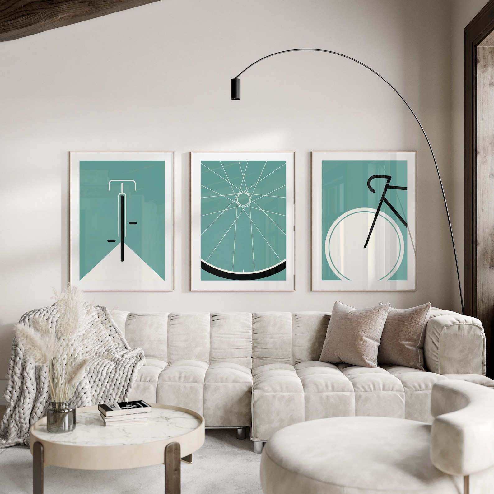 Bike Prints, Set of 3 Bicycle Posters, Mid-century Modern , Cycling ...