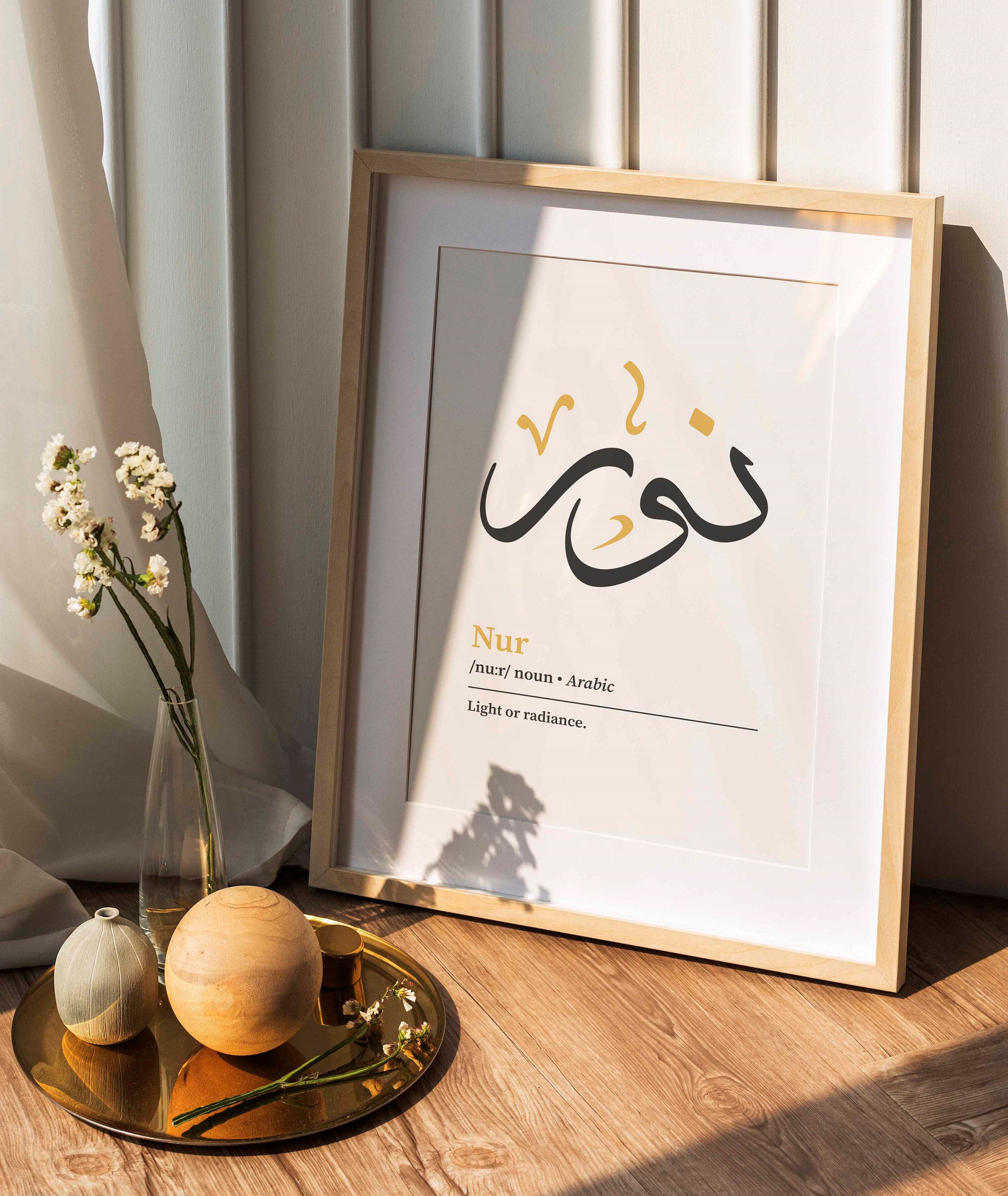 Arabic Calligraphy Custom Name English Definition Printable Wall Art ...