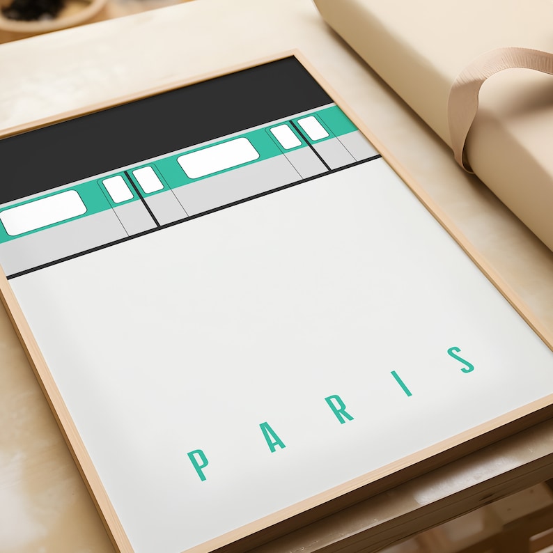 Paris Metro Poster, Paris Subway Train, Travel Poster, Minimalist Wall ...