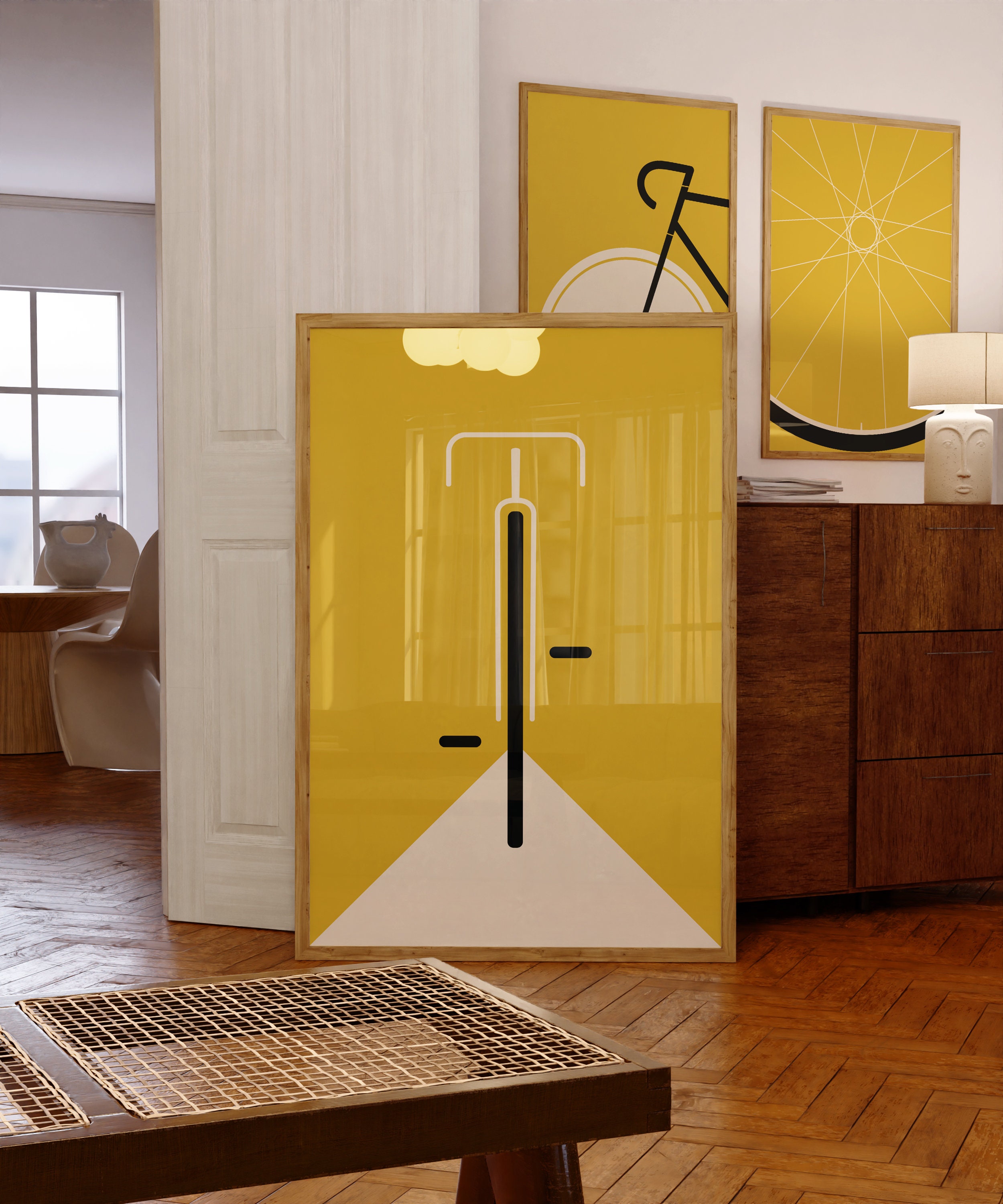 Bike Prints, Set of 3 Bicycle Posters, Mid-century Modern , Cycling ...