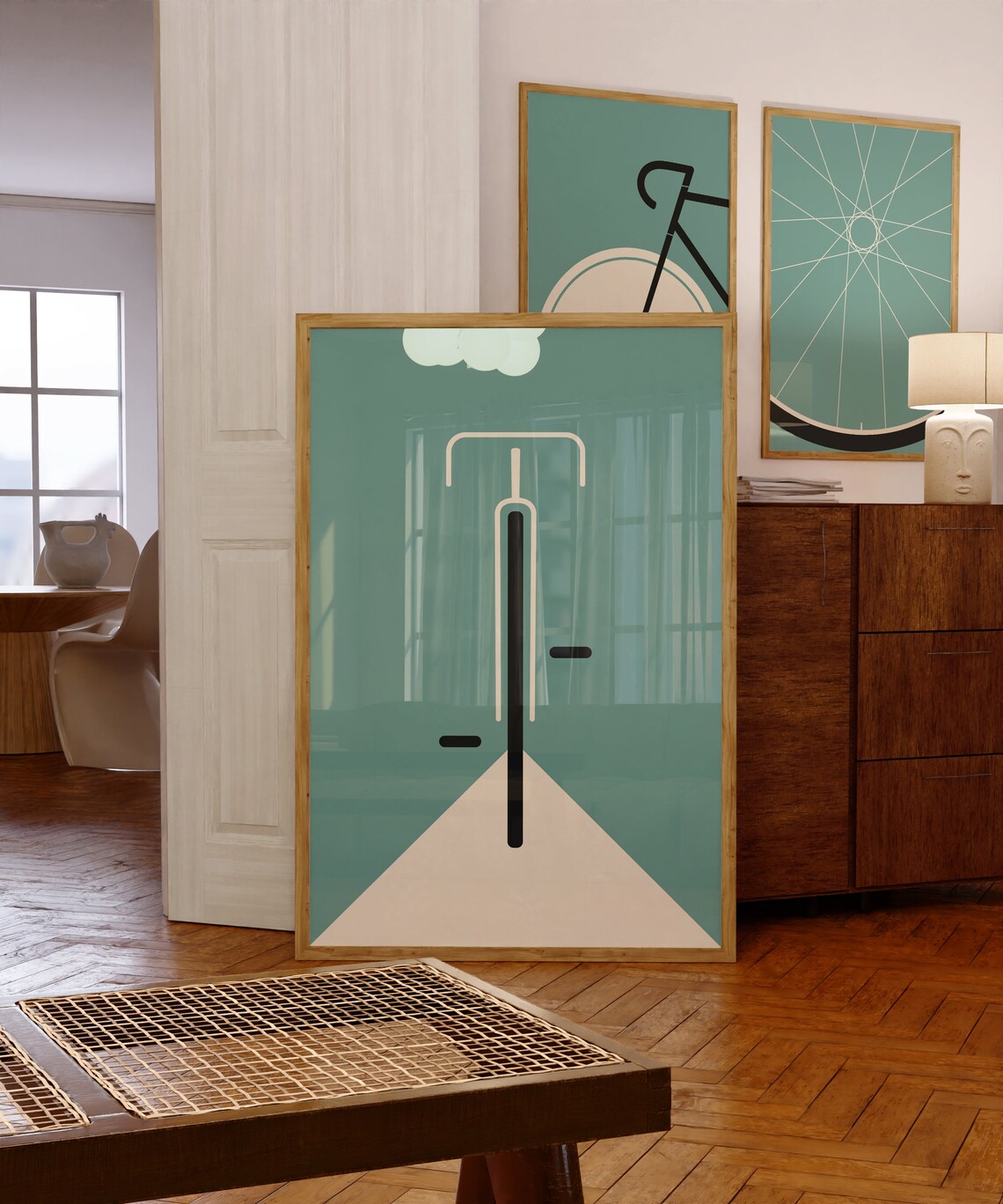 Bike Prints, Set of 3 Bicycle Posters, Mid-century Modern , Cycling ...