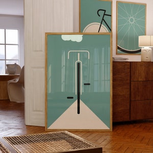 Bike Prints, Set of 3 Bicycle Posters, Mid-century Modern , Cycling ...