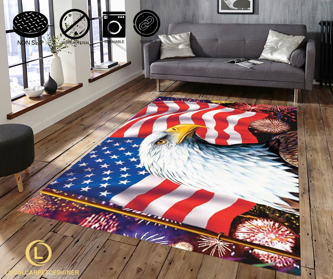 American Flag Rug / Eagle Print Rug / USA Flag Rug / United - Etsy
