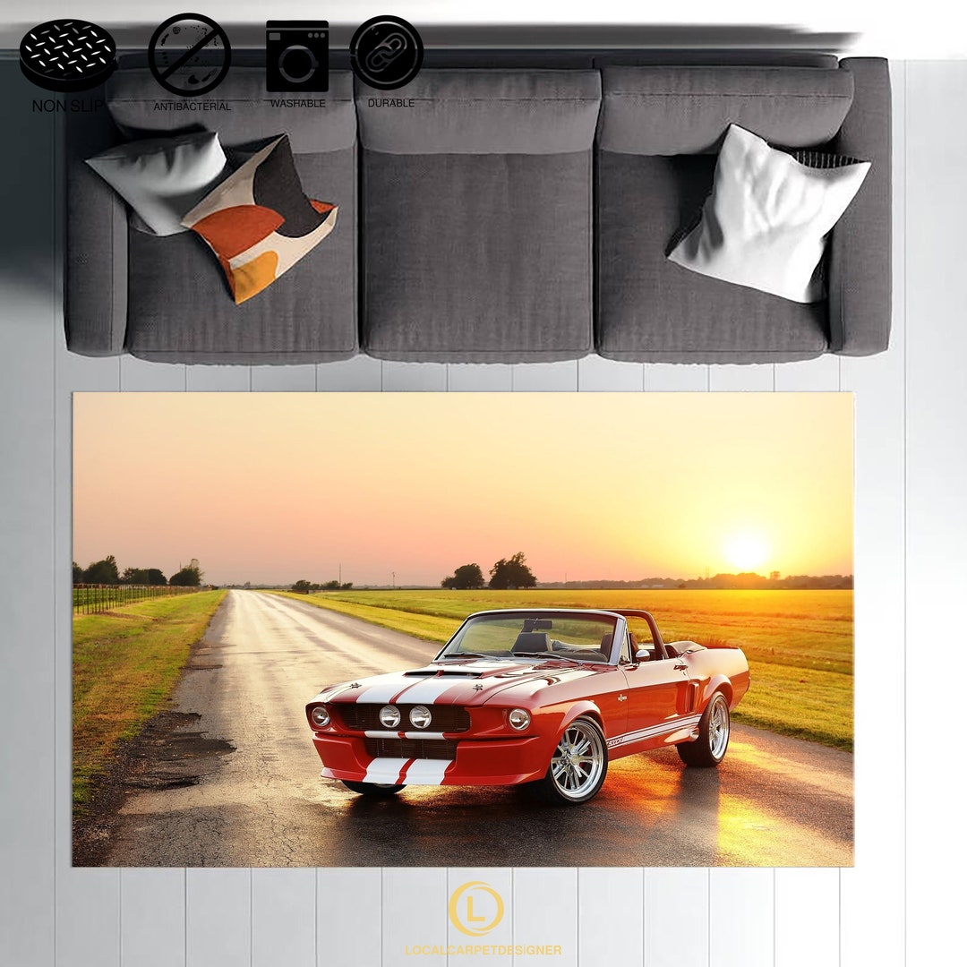 Ford Mustang Pattern Rug / Car Race Rug / American Cars / - Etsy