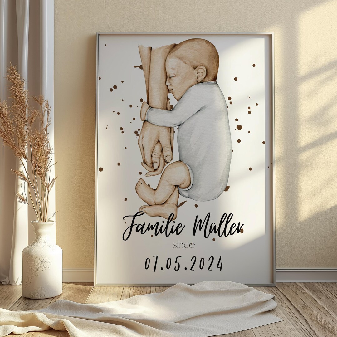Newborn Personalized Family Poster - Baby Gift New Parents Mom Dad ...