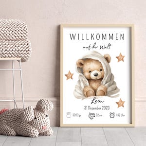 Newborn Personalized Family Poster - Baby Gift New Parents Mom Dad ...
