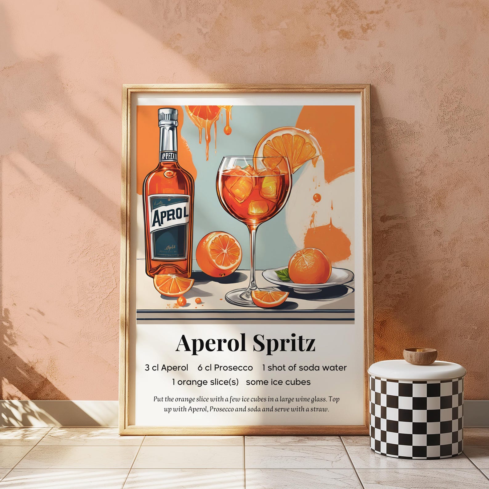 Artistic Aperol Spritz Poster, Perfect Decoration for Aperitivo Lovers ...