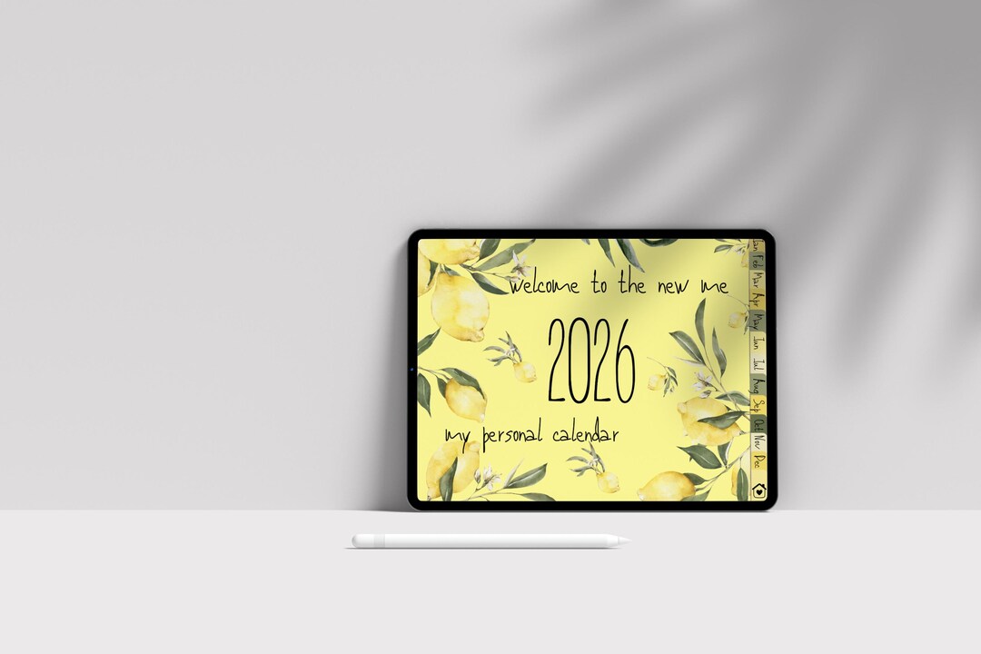 ENGLISH Digital Planner Template Download for iPad & Tablets, Monthly ...