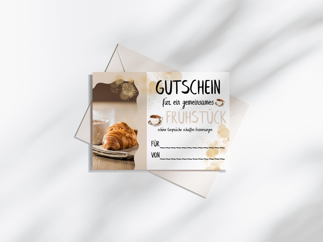 Breakfast Voucher | Printable Breakfast Voucher Template | Digital Gift ...