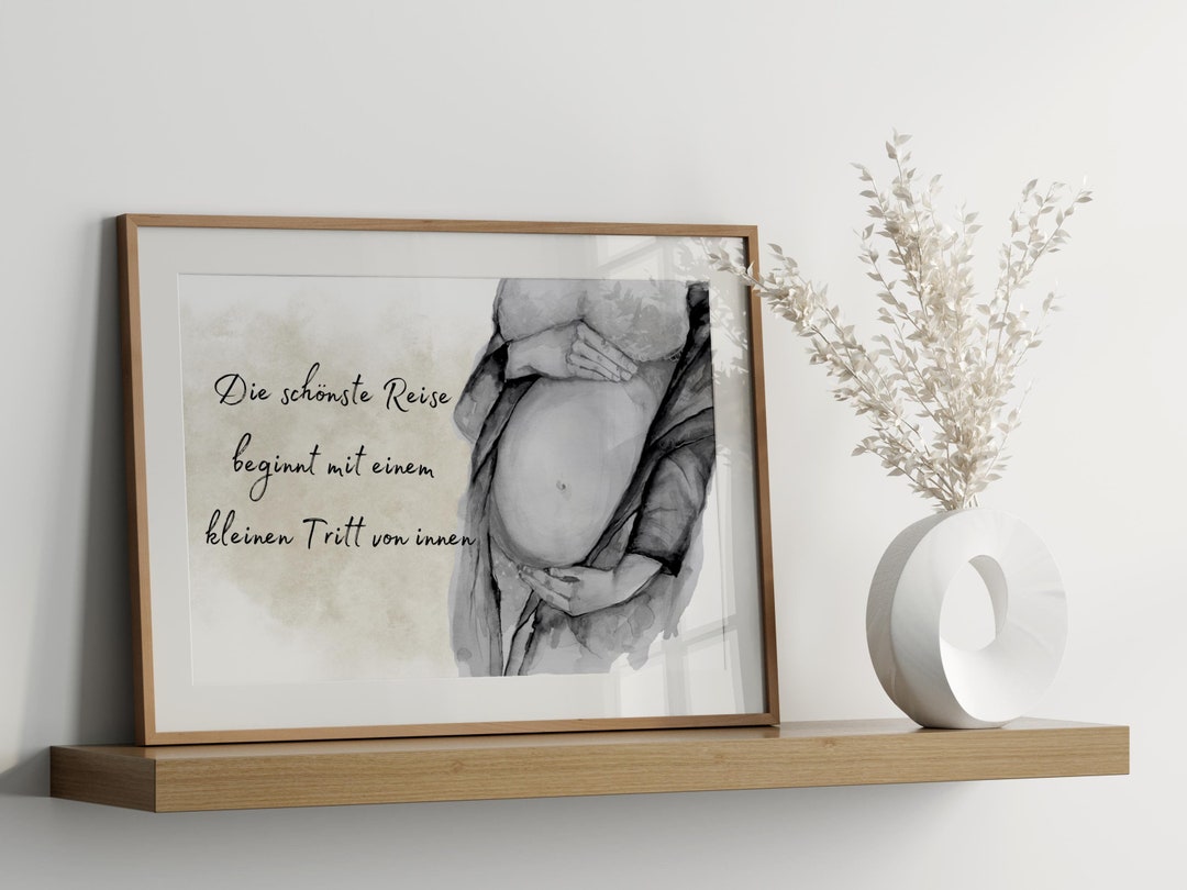 Pregnancy Art, Pregnancy Print, Baby Art, Mother With Baby, Gynecology ...