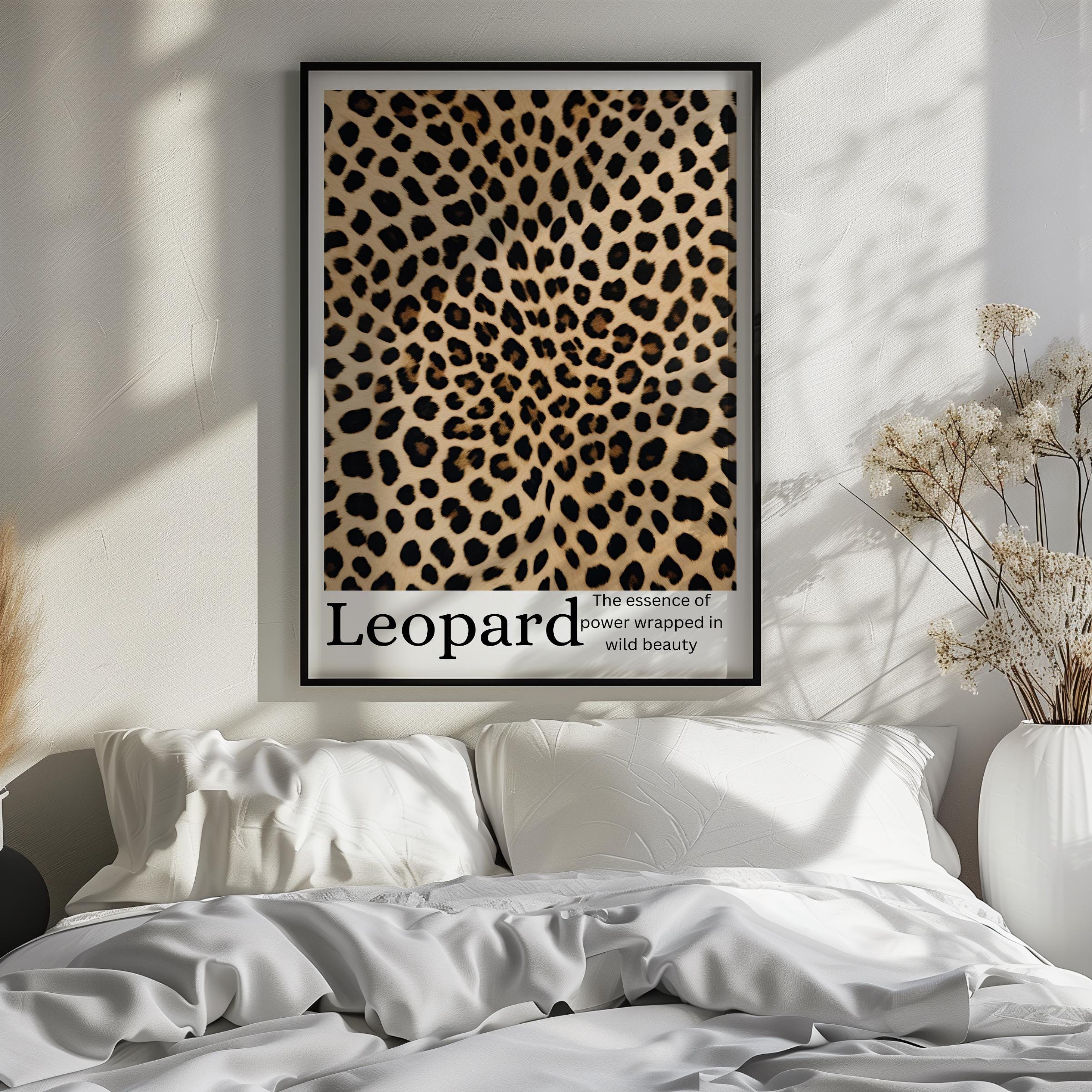 Leopard Wall Art, Leopard Print Poster, Preppy Typography Above Bed ...