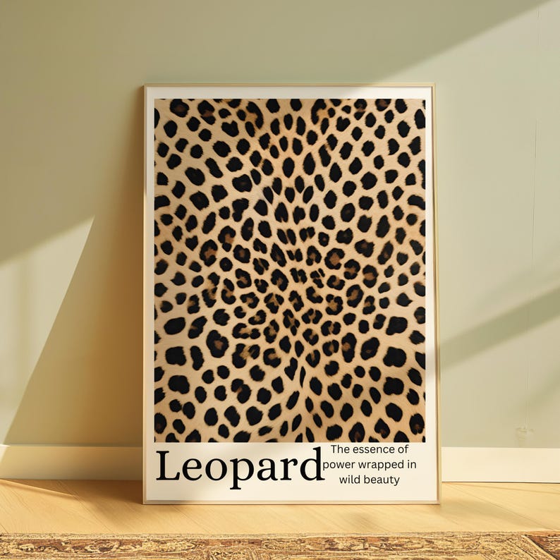 Leopard Wall Art, Leopard Print Poster, Preppy Typography Above Bed ...