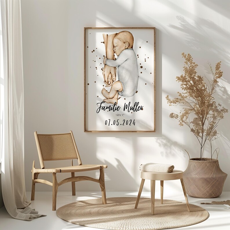 Newborn Personalized Family Poster - Baby Gift New Parents Mom Dad ...