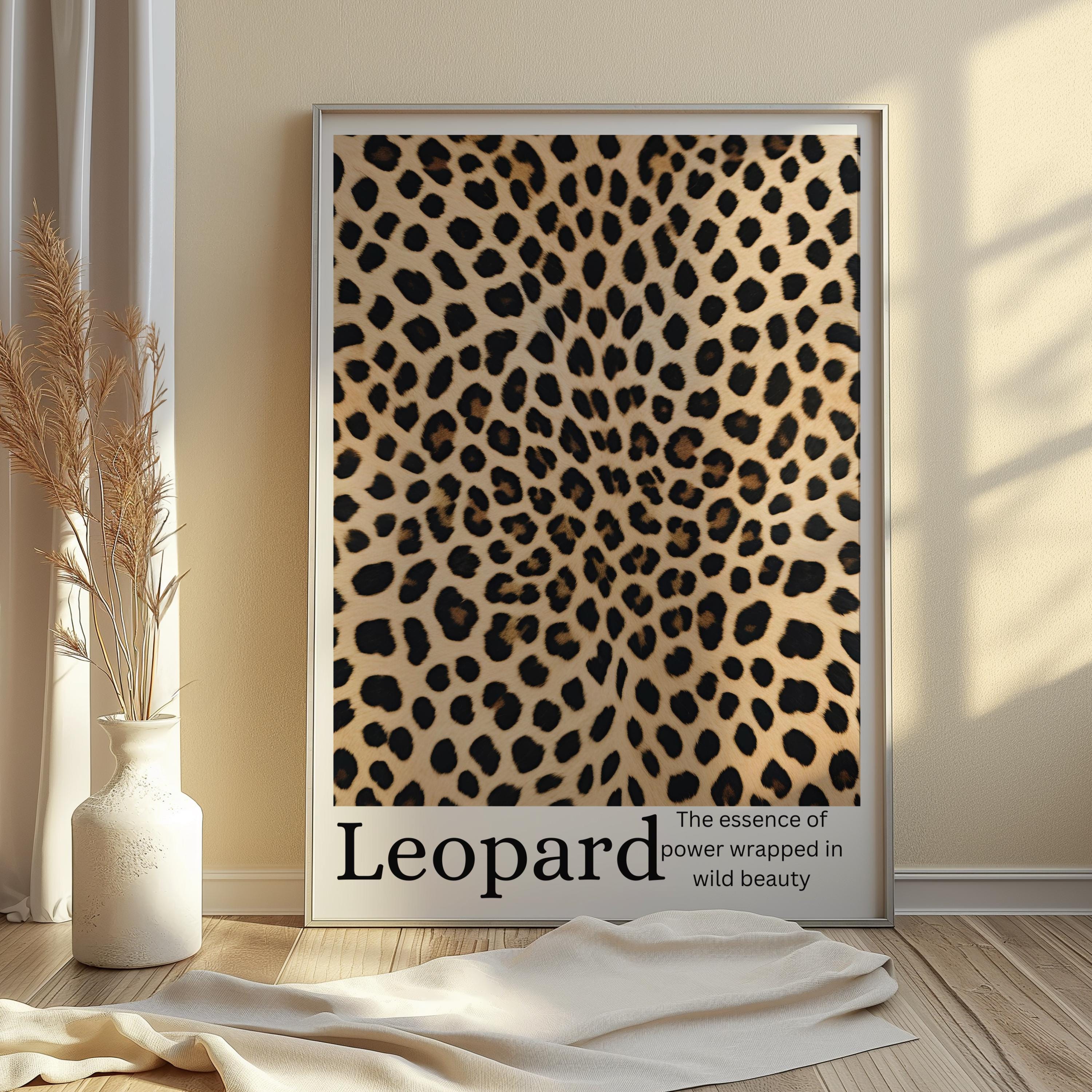 Leopard Wall Art, Leopard Print Poster, Preppy Typography Above Bed ...