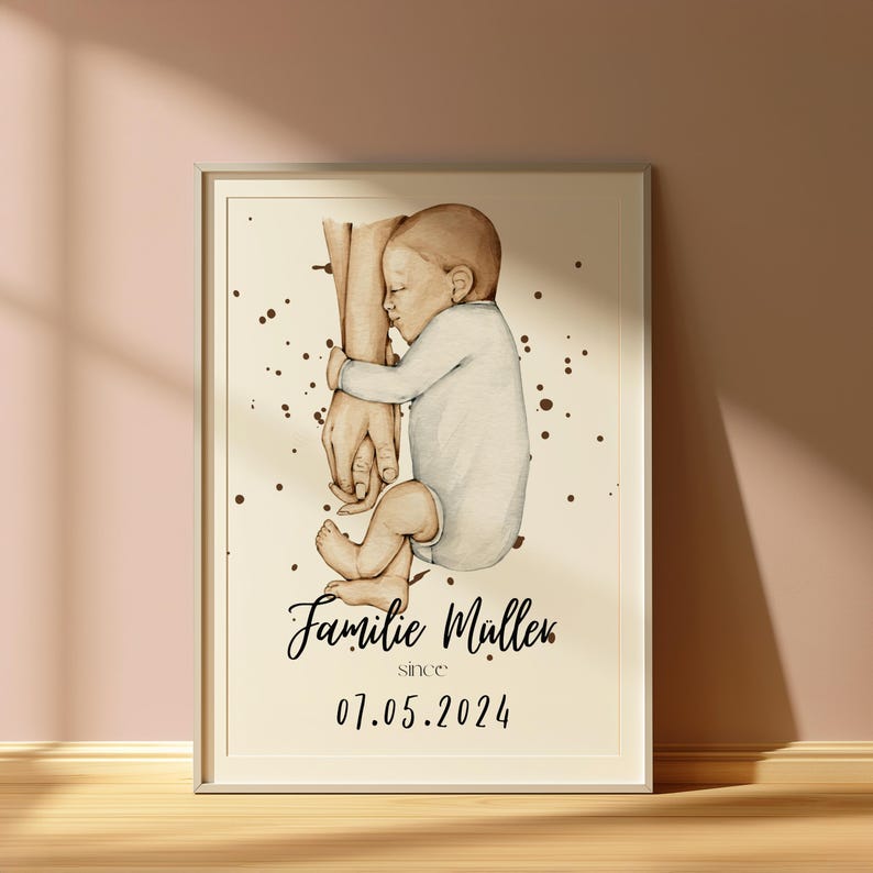 Newborn Personalized Family Poster - Baby Gift New Parents Mom Dad ...