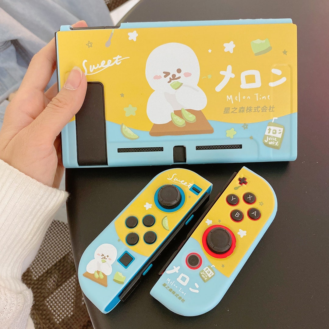Starry Forest Cute Melon Bichon Frise Dog Nintendo Switch Case, Kawaii Blue Yellow Soft Switches ...