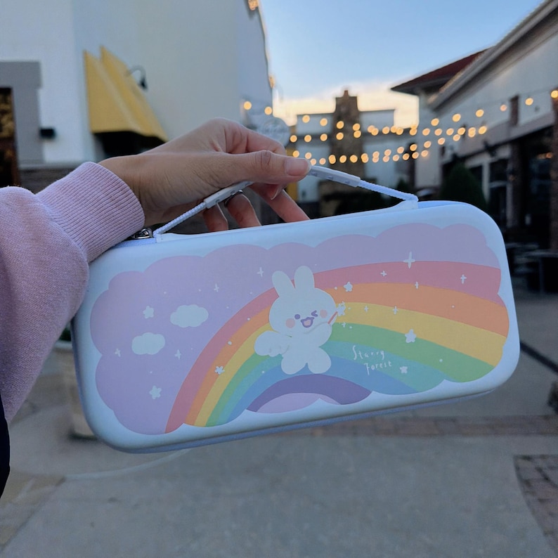 Starry Forest Rainbow Bunny Carrying Case for Switch 2, Accessories for ...