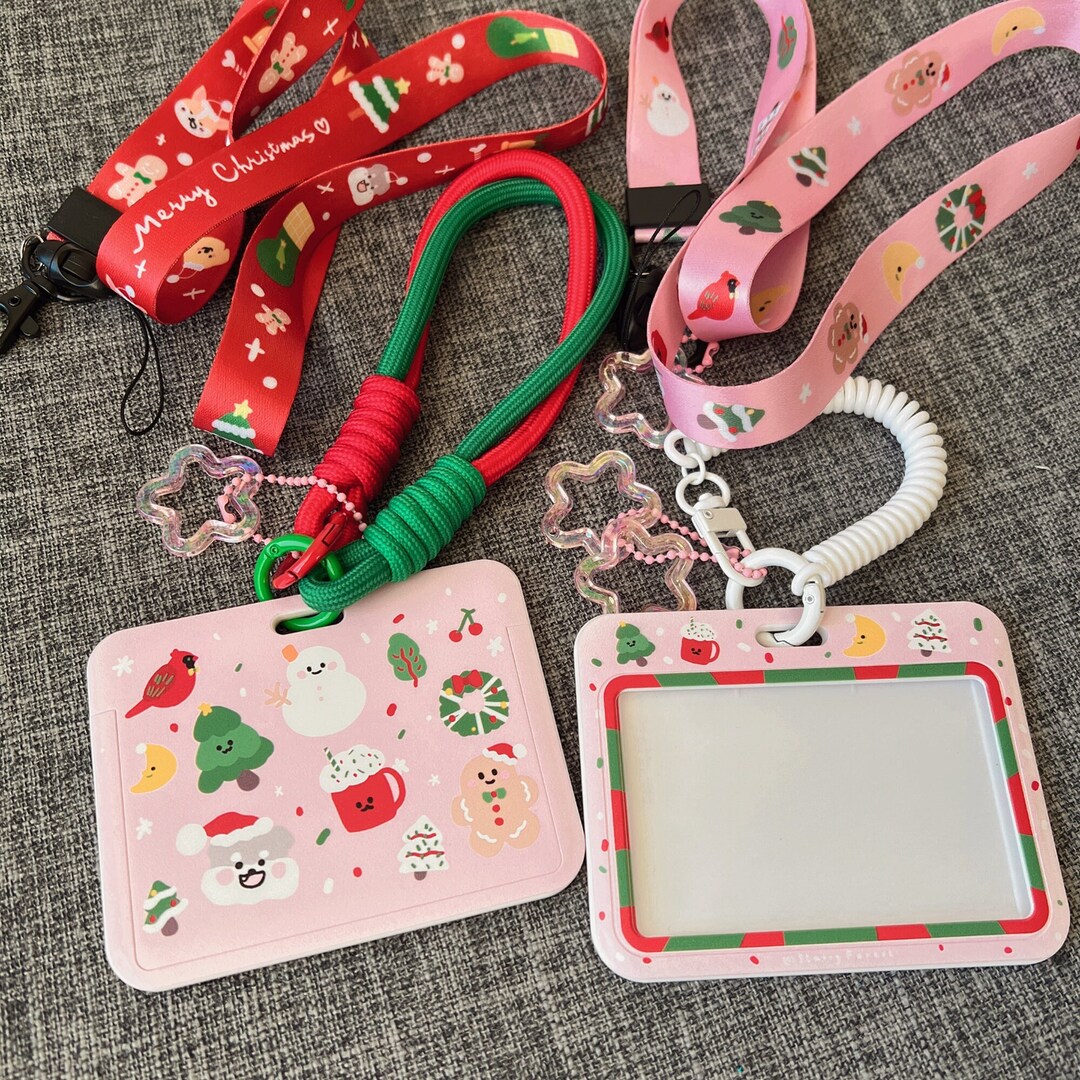 Christmas ID Badge Holder With Lanyard, Cute Card Holder, Teacher ...