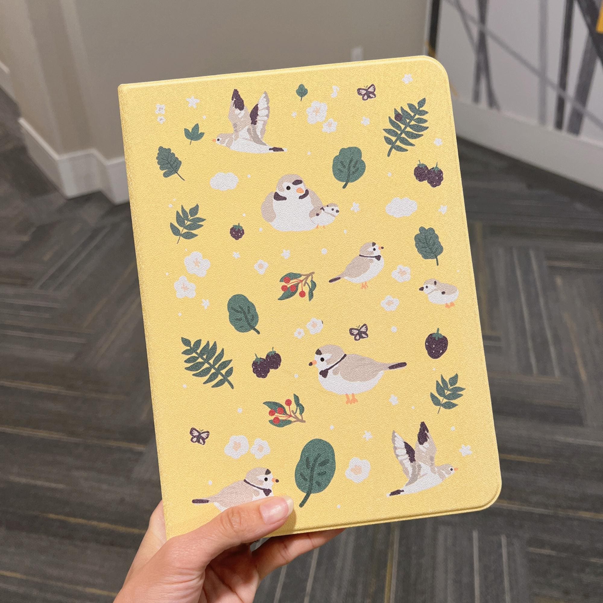 Starry Forest Yellow Birds Prints Case for Ipad/kindle, Cute iPad Air 6 ...