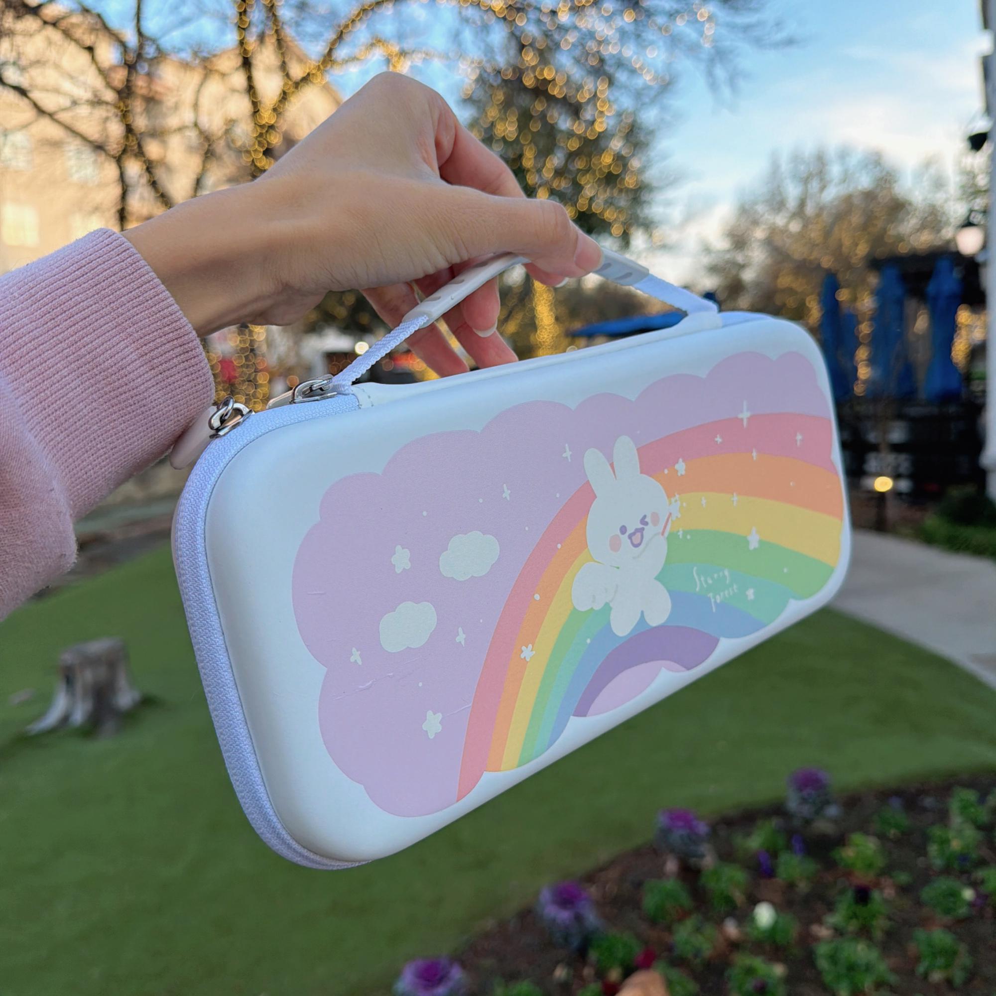 Starry Forest Rainbow Bunny Carrying Case for Switch 2, Accessories for ...