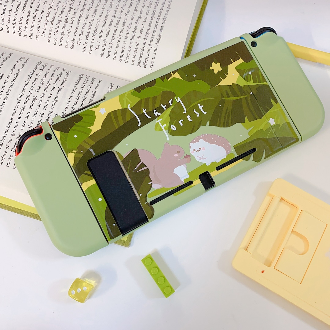 Starry Forest Cute Hedgehog and Squirrel Nintendo Switch 2 Case, Kawaii ...
