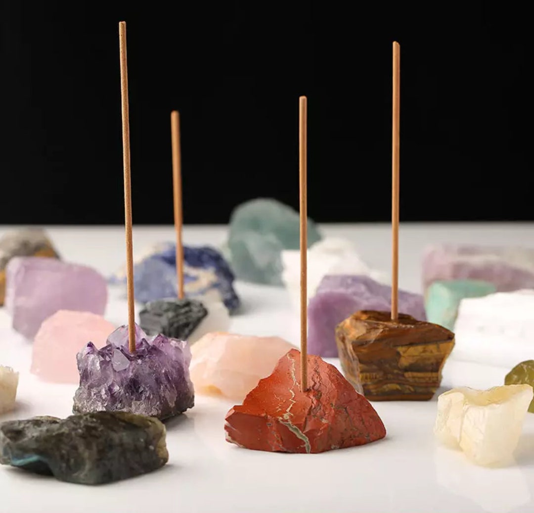 Rough Cut Crystal Incense Holder: Natural Gemstone, Chakra Healing - Etsy