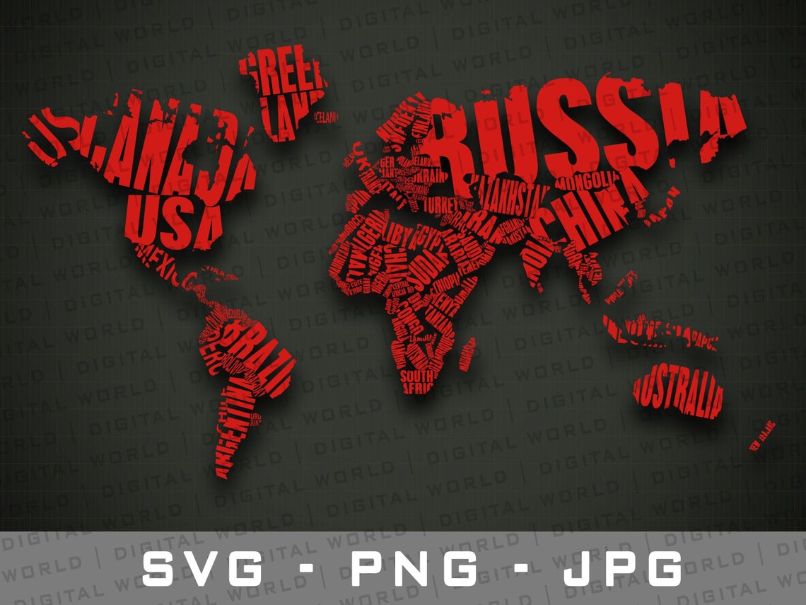World Map Svg/ World Svg File/ World Map Clipart/ Earth Svg - Etsy