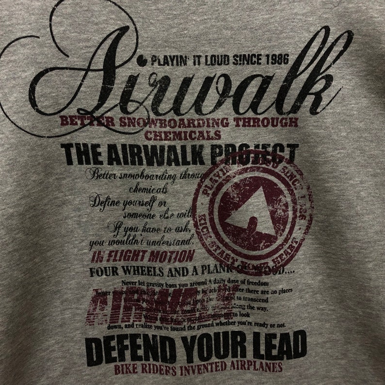 Rare Vintage Airwalk Sweatshirt Big Logo Spell Out Jumper - Etsy
