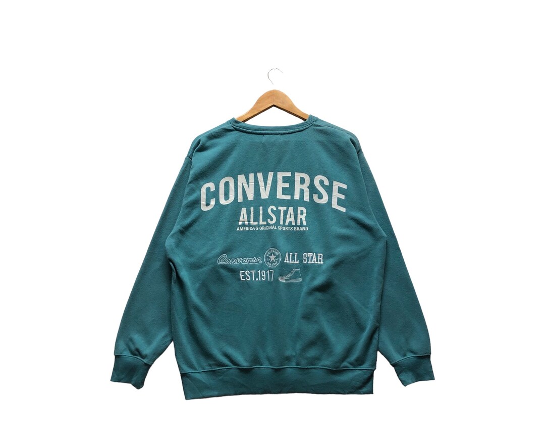 Rare!! Converse Sweatshirt Big Logo Spellout Jumper Pullover Hip Hop ...
