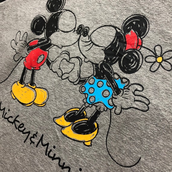Rare Vintage Mickey Minnie Mouse Long Sleeve Cartoo Gem 7194